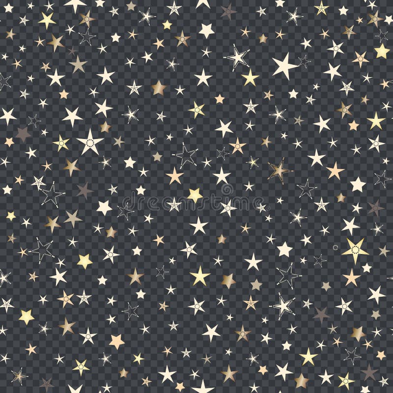 Seamless Trendy Pattern of Golden Stars of Different Shades Stock ...