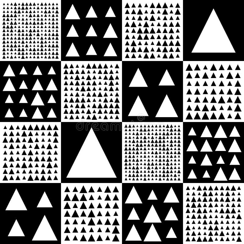 Seamless Triangle and Square Pattern Stock Vector - Illustration of ...