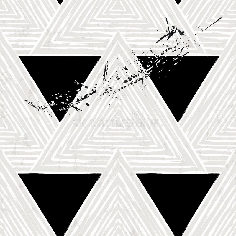 Seamless Triangles Black and White Background Stock Vector ...