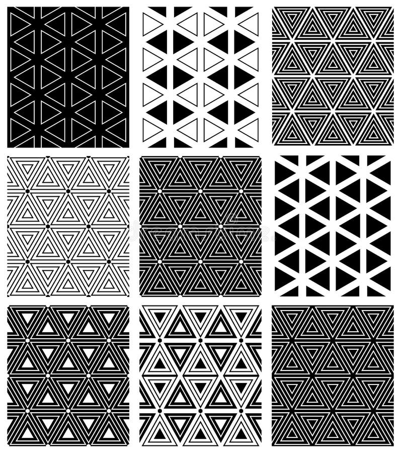 Seamless Triangles and Hexagons Patterns. Stock Vector - Illustration of fabric, design: 72221372