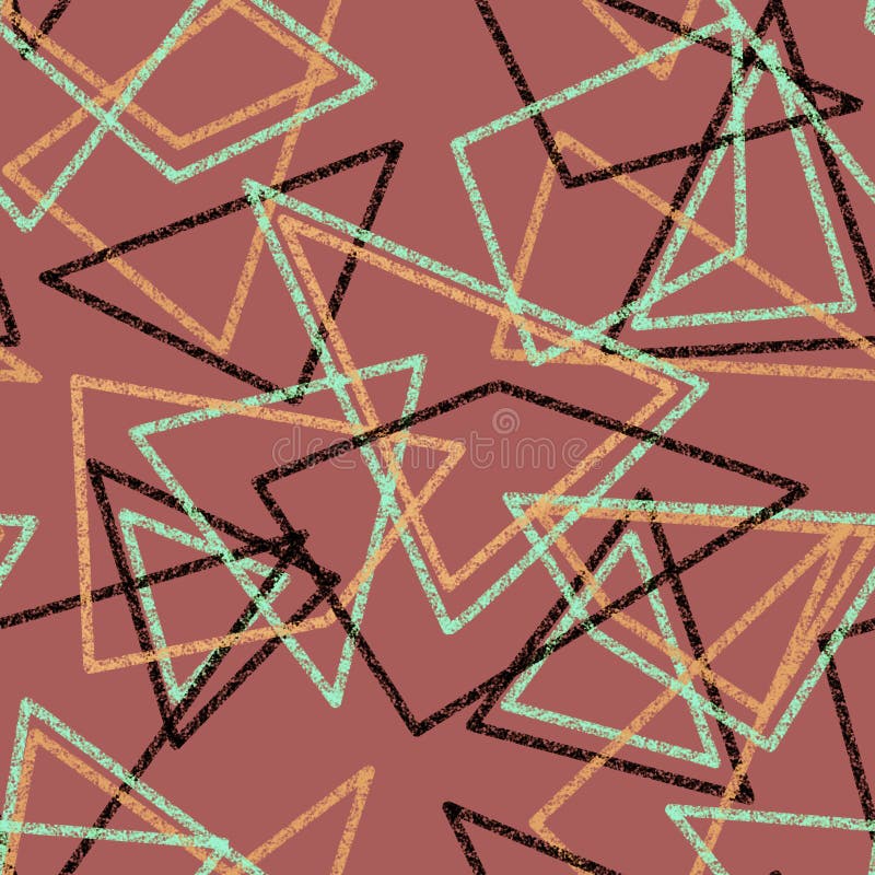 Seamless Triangles Retro Colors Pattern Background Geometric Abs Stock ...