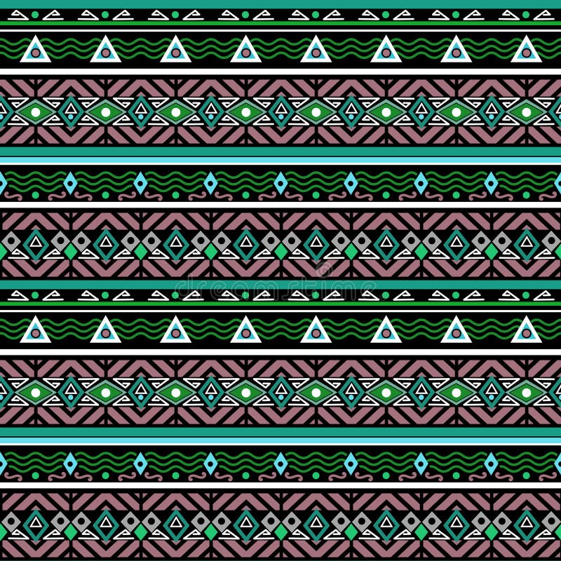 Seamless Tribal Ethno Folk Pattern in Retro Stock Illustration ...