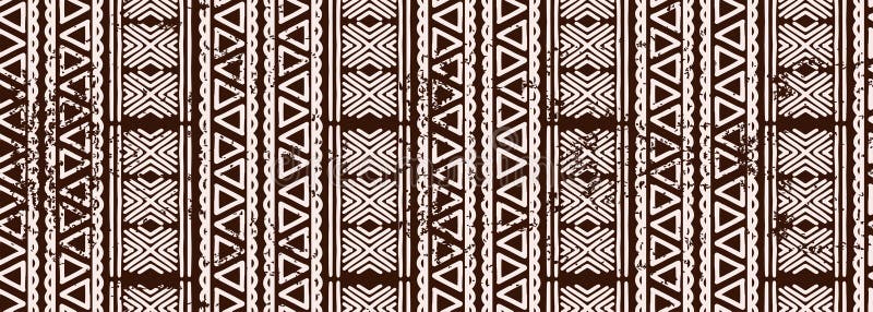 Seamless Tribal Pattern. Ethnic Handmade Vector Line. Horizontal Stripes, Aztec Maya Texture ...