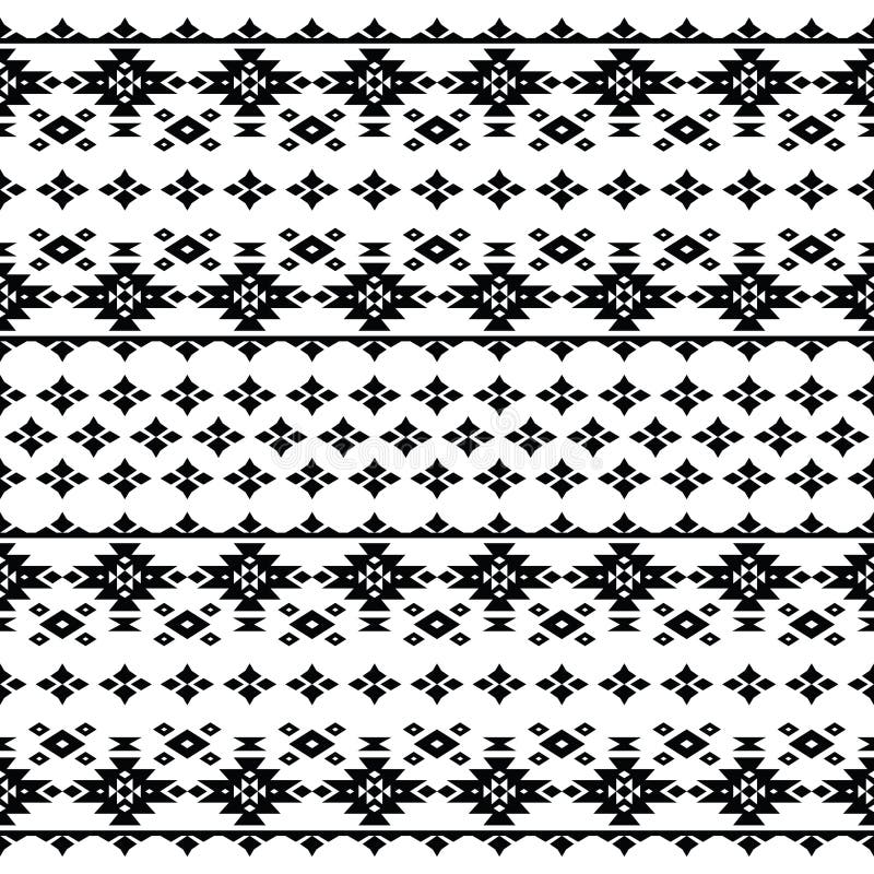 Seamless Tribal Pattern Traditional in Black and White Color. Stock ...