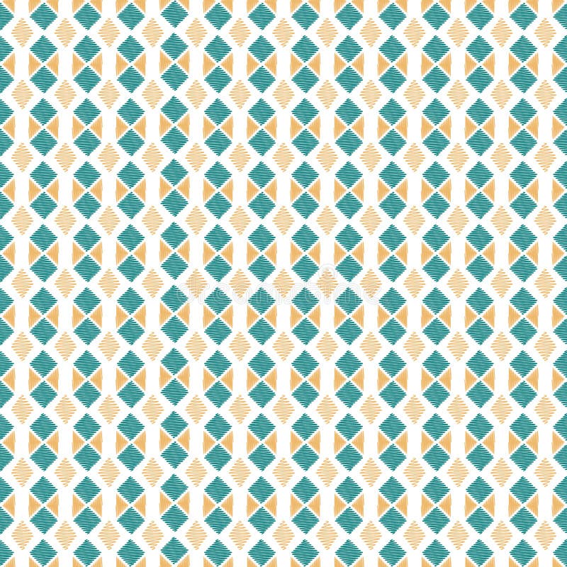 Seamless Tribal Texture with Scribbled Yellow Teal Stock Vector ...