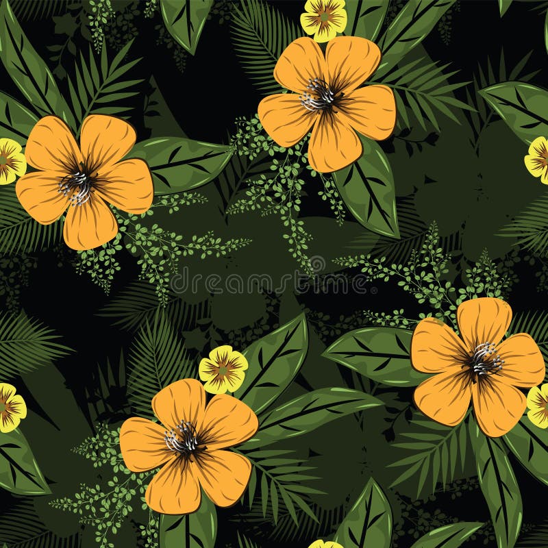 Seamless Flower Leaves Pattern Small Leaf Design Stock Vector ...