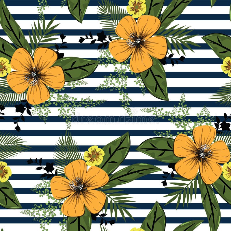 Seamless Flower Leaves Pattern Small Leaf Design Stock Vector ...