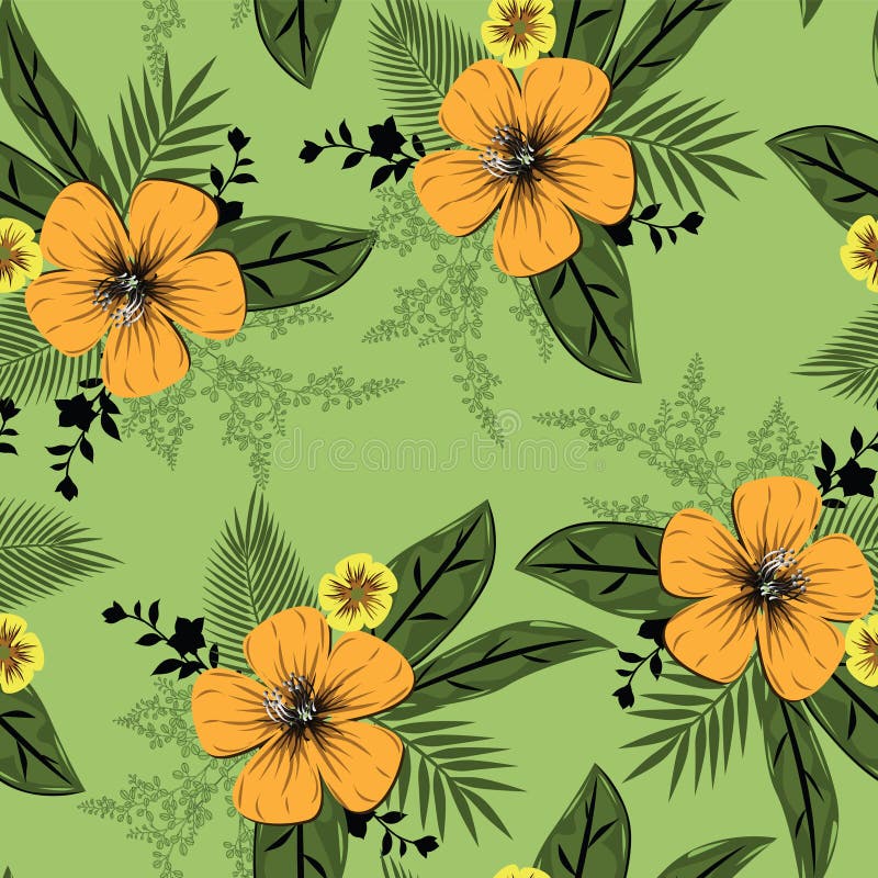 Seamless Flower Leaves Pattern Small Leaf Design Stock Illustration ...
