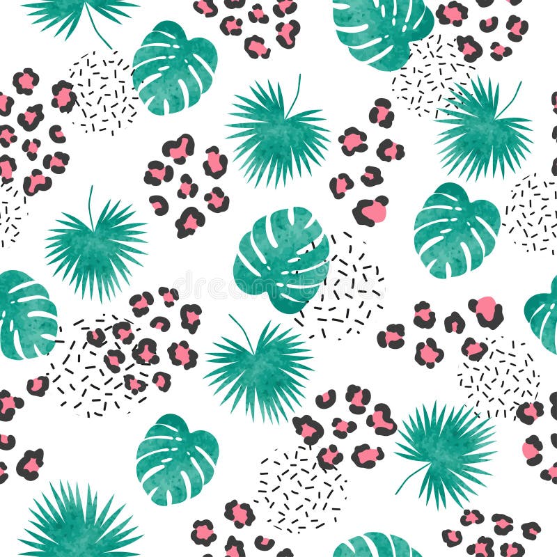 Leopard Seamless Watercolor Pattern. Stock Illustration - Illustration ...