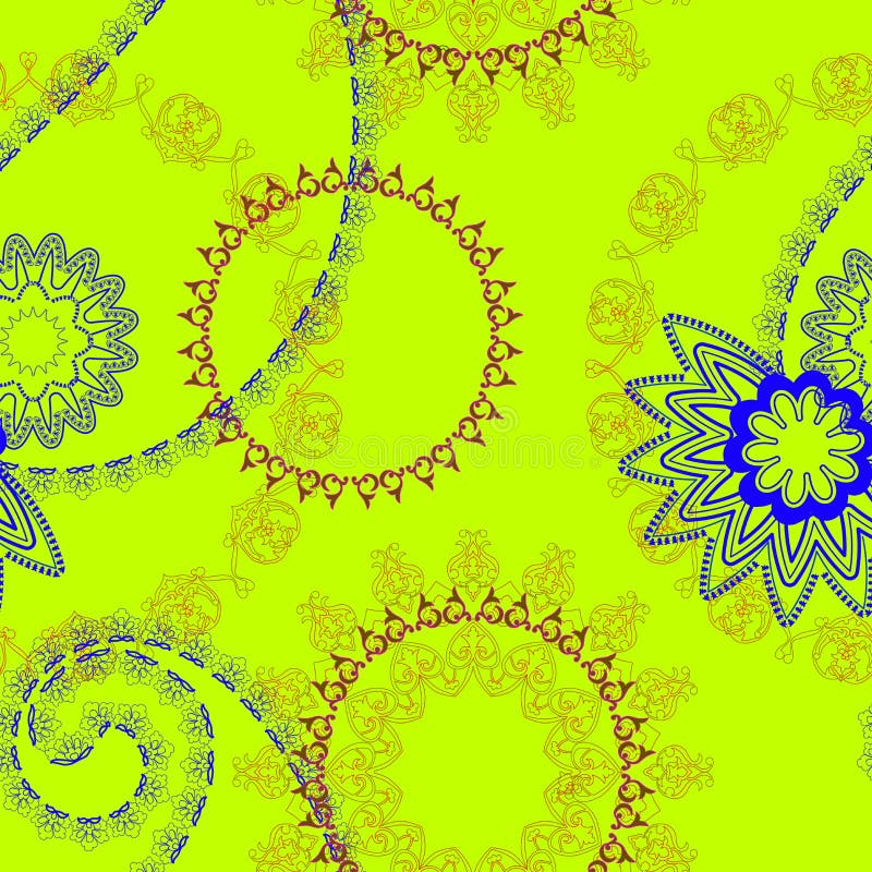 Seamless Turkish Ornament from Contour Patterns Stock Vector ...