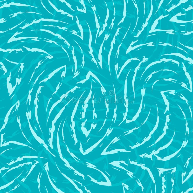 Turquoise Vector Seamless Pattern of Flowing Brush Strokes in the Form ...