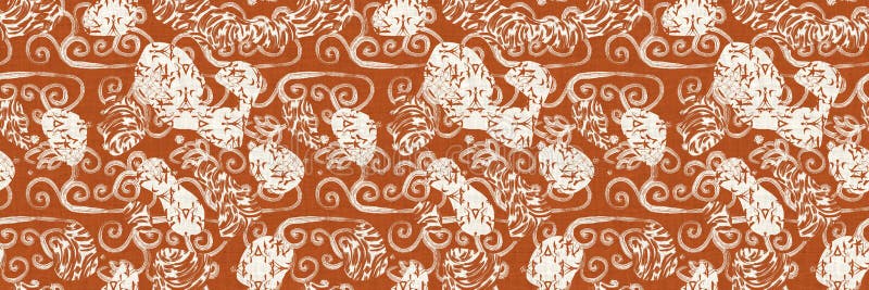 Seamless Two Tone Hand Drawn Brushed Effect Pattern Border Swatch Stock ...