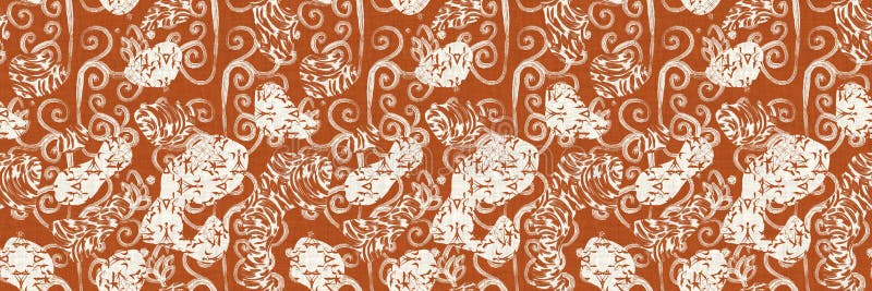 Seamless Two Tone Hand Drawn Brushed Effect Pattern Border Swatch Stock ...