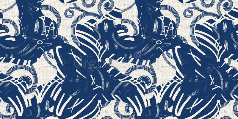 Seamless Two Tone Hand Drawn Brushed Effect Pattern Border Swatch Stock ...