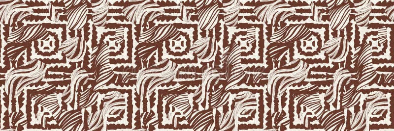 Seamless Two Tone Hand Drawn Brushed Effect Pattern Border Swatch Stock ...