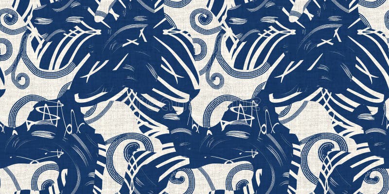 Seamless Two Tone Hand Drawn Brushed Effect Pattern Border Swatch Stock ...