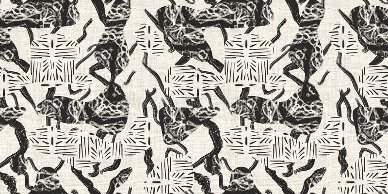 Seamless Two Tone Hand Drawn Brushed Effect Pattern Border Swatch Stock ...