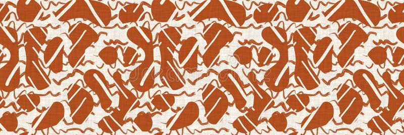 Seamless Two Tone Hand Drawn Brushed Effect Pattern Border Swatch Stock ...