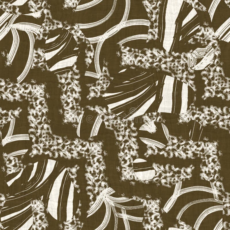 Seamless Two Tone Hand Drawn Brushed Effect Pattern Border Swatch Stock ...