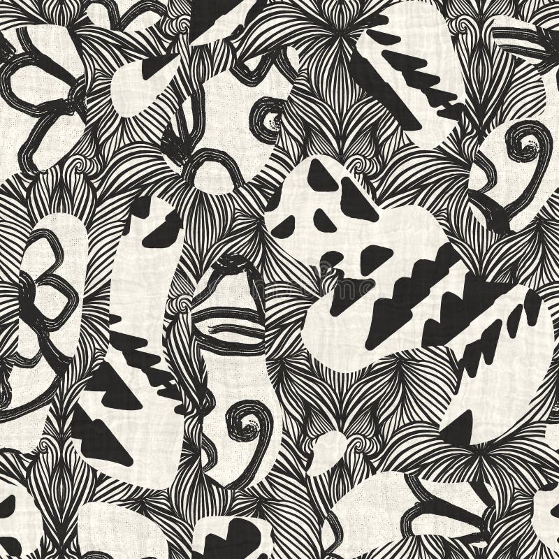 Seamless Two Tone Hand Drawn Brushed Effect Pattern Border Swatch Stock ...