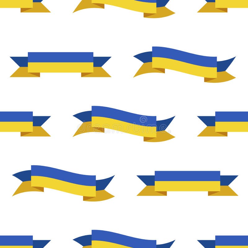 Seamless Ukraine Ribbon in Flat Style Pattern Stock Vector ...