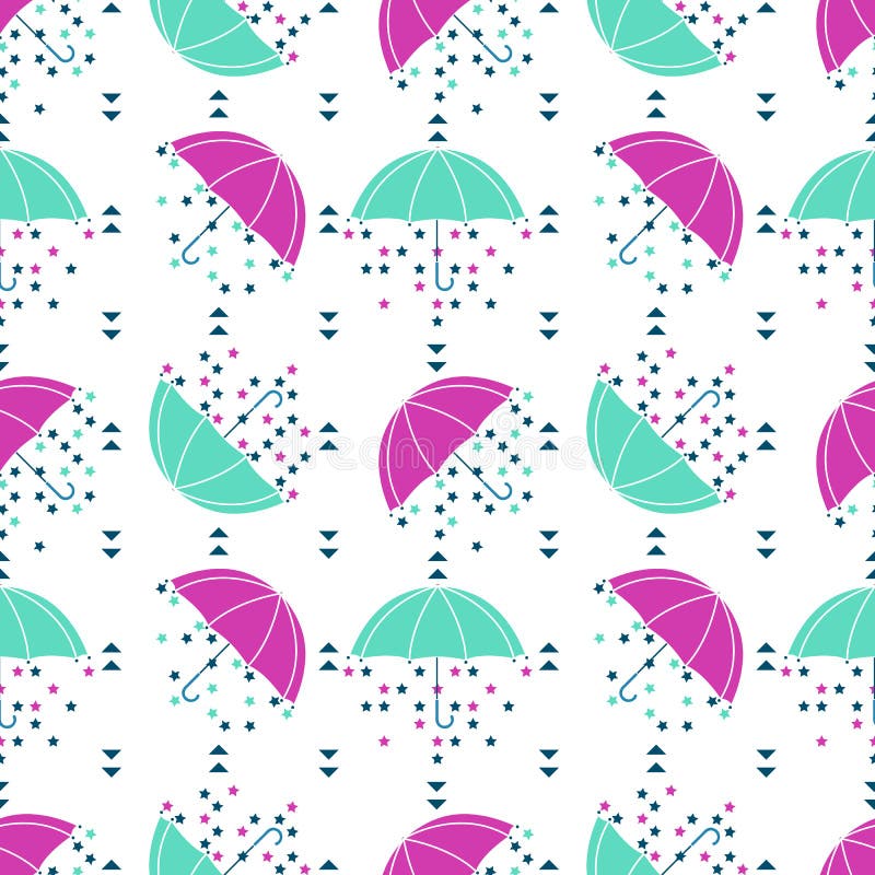 Seamless umbrella pattern stock vector. Illustration of abstract - 17802176