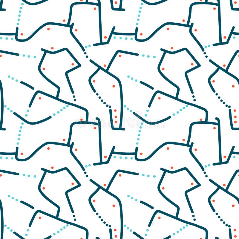 Seamless Unique Pattern with Lines and Dots Stock Vector - Illustration ...