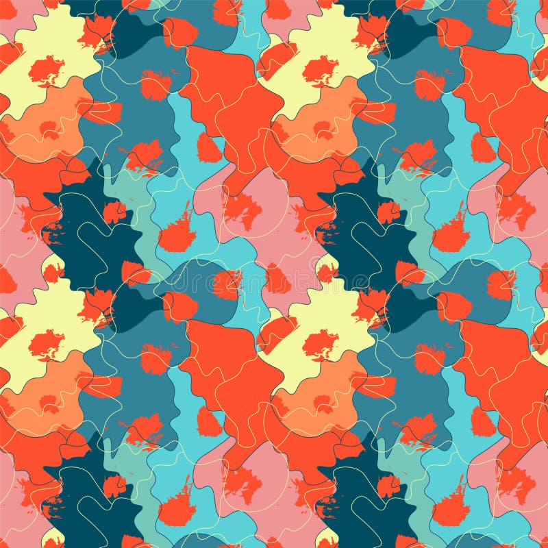 Seamless Unusual Pattern with Wave Colorful Shapes Stock Vector ...