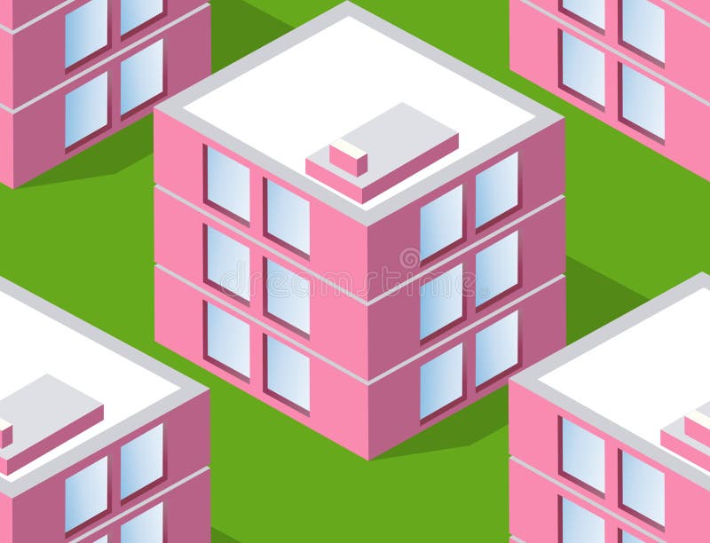 Seamless Urban Plan Pattern Map. Isometric Landscape Stock Vector ...