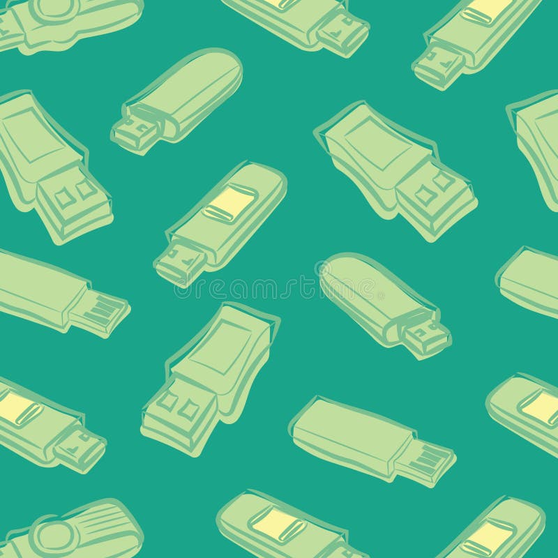 Seamless Usb Flash Drive Background. Vector Illustration Decorative ...