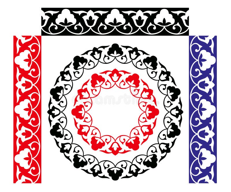 Seamless Uzbek Traditional Pattern Stock Vector - Illustration of ...