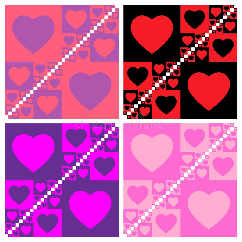 Seamless Valentine Patterns Stock Vector - Illustration of decor, color ...