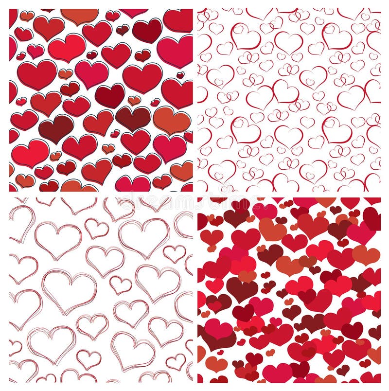 Seamless Valentine Colorful Pattern Stock Vector - Illustration of ...
