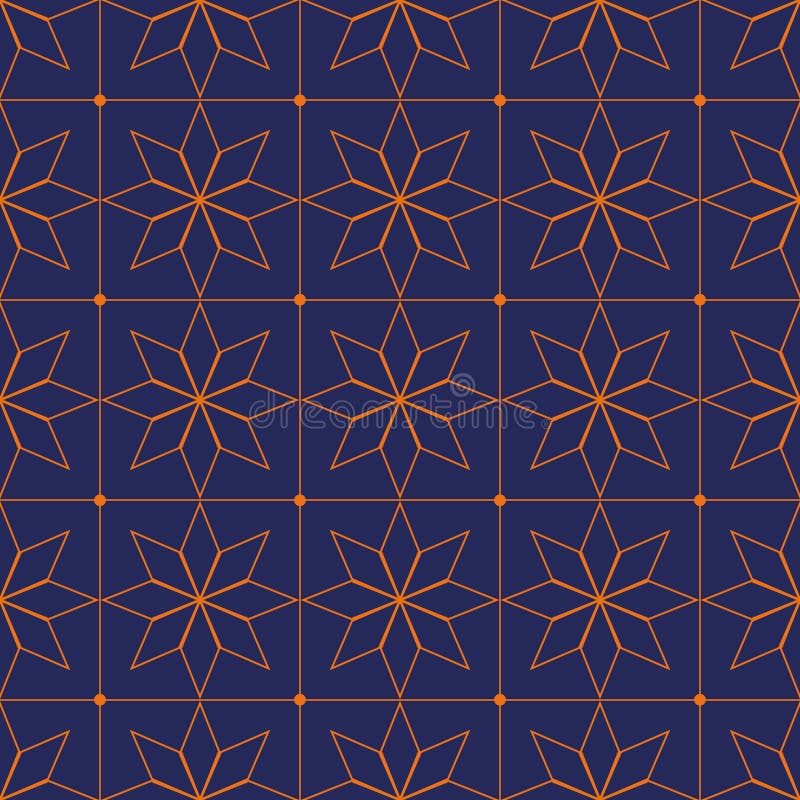 Seamless Vecor Background with Golden Navy Blue Geometric Pattern ...