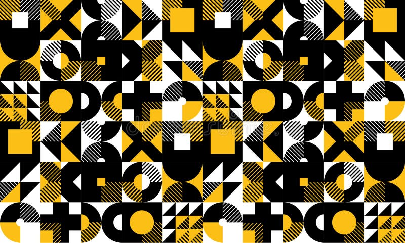 Seamless Vector Abstract Background in Yellow Color, Geometric Seamless ...