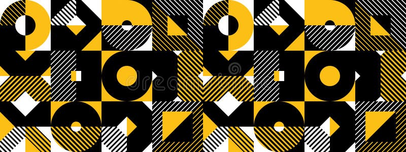 Seamless Vector Abstract Background in Yellow Color, Geometric Seamless ...