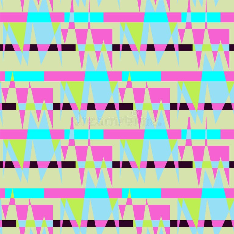 Seamless Vector Abstract Geometry Pattern with Curved Triangle Elements ...