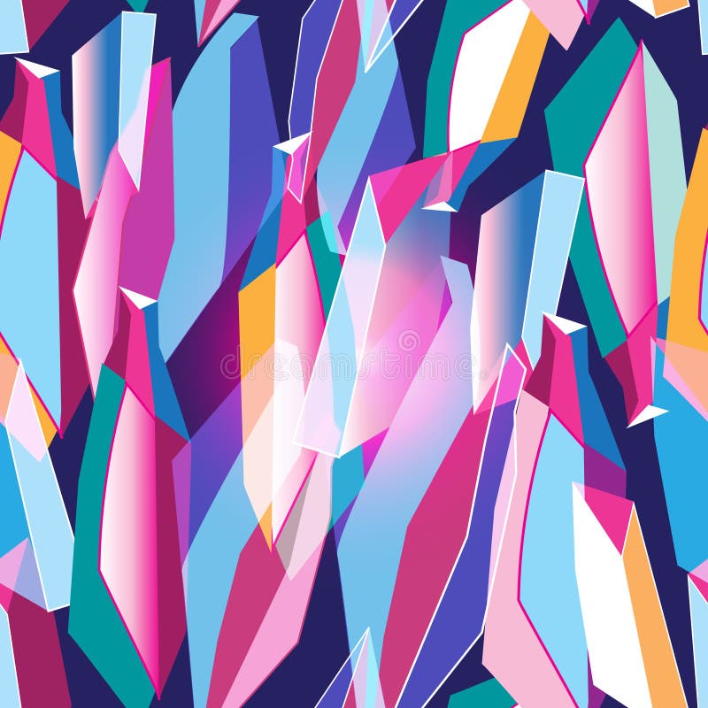 Seamless Vector Abstract Pattern with Different Shapes Stock ...