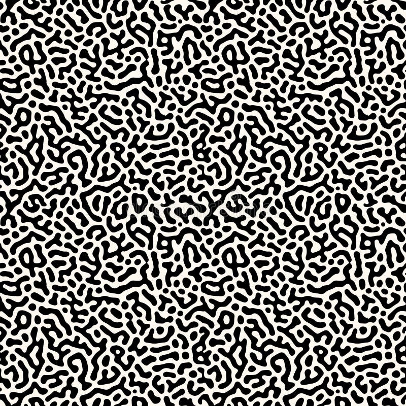 Seamless Vector Abstract Pattern with Lines and Dots in Monochrome ...