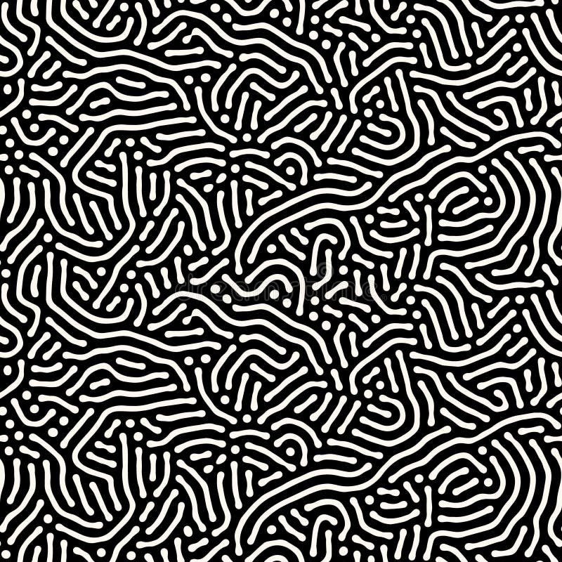 Seamless Vector Abstract Pattern with Rounded Irregular Lines, Inspired ...