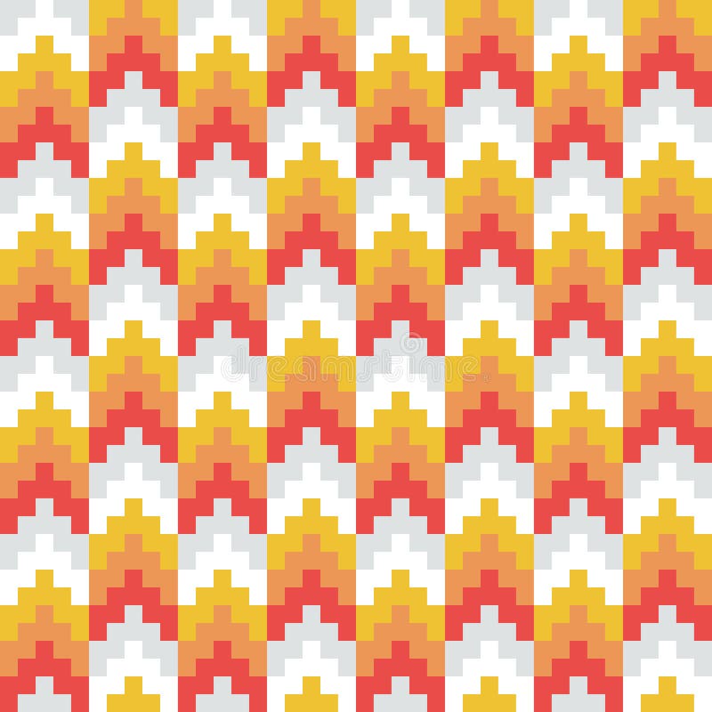 Seamless Vector, Abstract, Red, Orange, Retro, Pixel Arrow Pattern ...