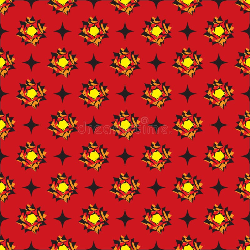 Bright African Unique Print Design Stock Illustration - Illustration of ...