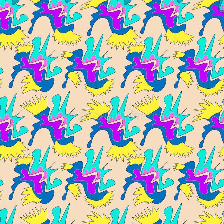 Seamless Vector Artwork with Unusual Repeat Patterns Stock Vector ...