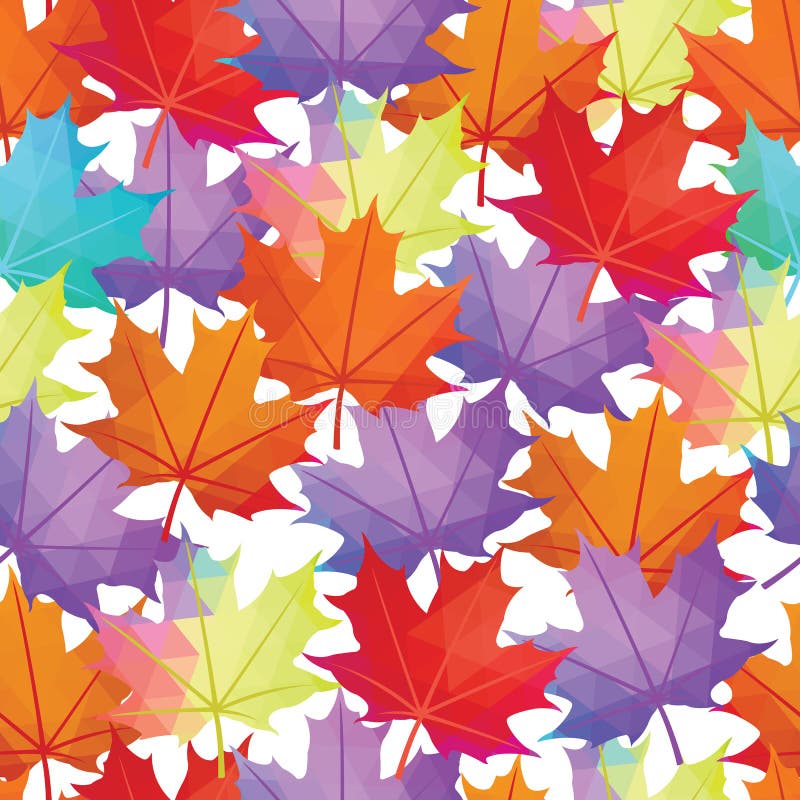 Seamless Vector Autumn Leaves Pattern. Maple Leaf Abstract Stock Vector ...