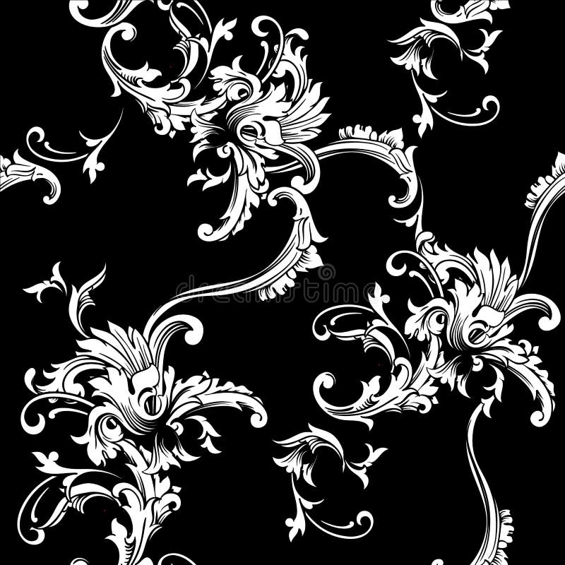 Seamless Vector Background. Baroque Pattern. Stock Vector - Illustration of elegance, abstract ...