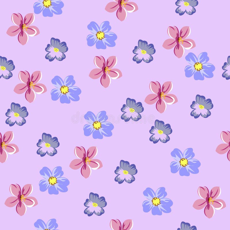 Seamless Vector Background with Cute Floral Pattern. Design for Stock ...