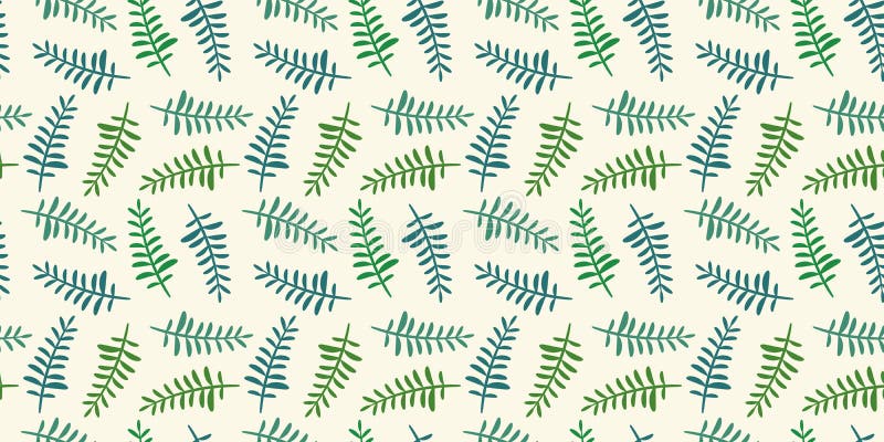Seamless Vector Background with Fern Leaves Stock Vector - Illustration ...
