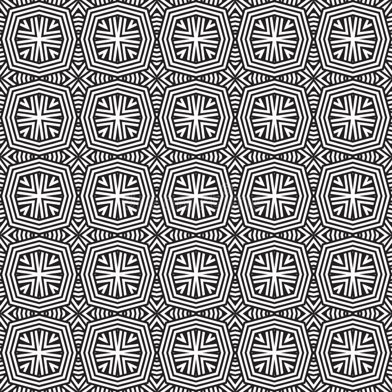 3D Geometrical Lines Repeated Black N White Pattern. Stock Vector ...