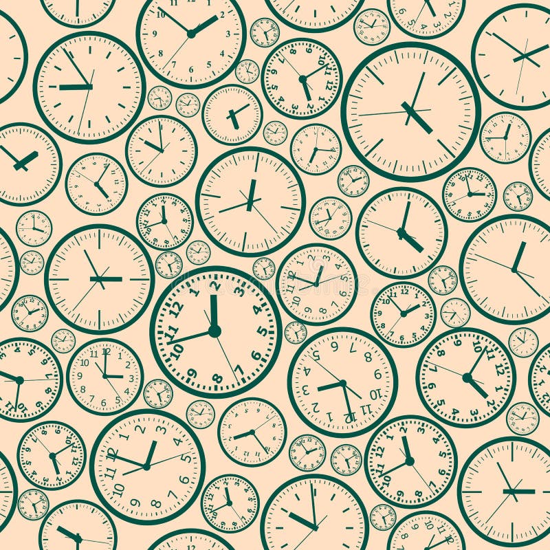 Seamless Vector Background. Images of Watch Dials Fill the Field Stock ...