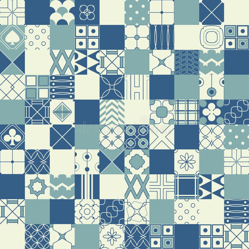 Seamless Vector Background in Patchwork Style with Geometric Pat Stock ...